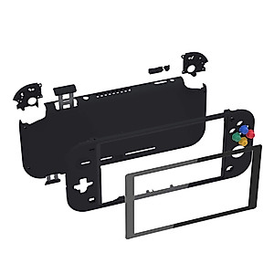 eXtremeRate Soft Touch Black DIY Replacement Shell for Nintendo Switch Lite, NSL Handheld Controller Housing w/Screen Protector, Custom Case Cover for Nintendo Switch Lite