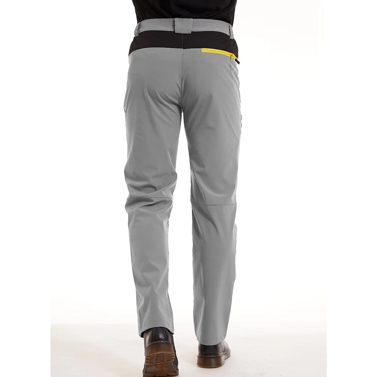 MAGCOMSEN Hiking Pants Mens Spring Pants for Men Waterproof Pants Camping Pants Mens Work Pants with Zipper Pockets Lightweight Pants for Men Black