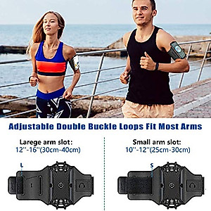 VUP Running Armband 360°Rotatable for iPhone 14/13/Pro Max/Pro/Mini/12/11/SE/Xs/XR/X/8/7/Plus, Fits All 4-6.7 Inch Smartphones, with Key Holder Phone Armband for Running Hiking Biking (Black)