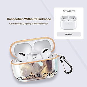 Custom AirPods Pro Case, Custom AirPod Case with Your Photo/Text, PC Hard Airpod Case with Chain, Personalized Gift Double-Side HD Print Cute Airpods Cover