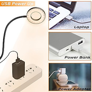 Lypumso Desk Lamp with Adapter, LED Reading Lamp Clip on Light, 3 Color Modes 10 Dimmable Brightness, Perfect Clamp Lamp for Home Office Studying Working Makeup Craft