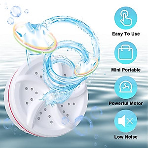 Portable Washing Machine Mini Washing Machine with Suction Cups USB Powered Ultrasonic Turbo Washing Machine & Dishwasher Suitable for Home, Business, Travel, RV, Apartment, College Room