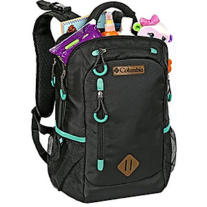 Columbia Carson Pass Backpack Diaper Bag - Black Large Diaper Bag with Multiple Organizer Pockets and Thermal Bottle Pocket with Therma-Flect Radiant Barrier