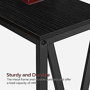 MAHANCRIS 55.1" Console Table with Power Outlet, Narrow Sofa Table, Farmhouse Sofa Couch Table with Charging Station, Sturdy and Durable, for Entryway, Living Room, Foyer, Black CTHB8301