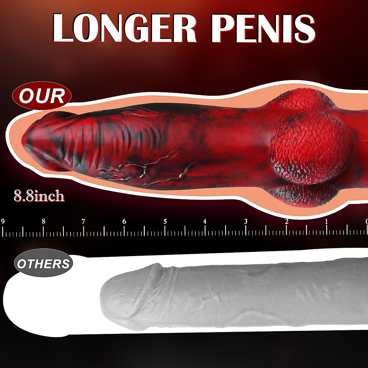 Thrusting Dildo Vibrator Sex Toys - 4IN1 Huge Monster Dildo with 7 Modes for U and G-spot, Thick Anal Dildos with Suction Cup, 8.8" Big Knot Fantasy Dildo Adult Sex Toys & Games for Women Men