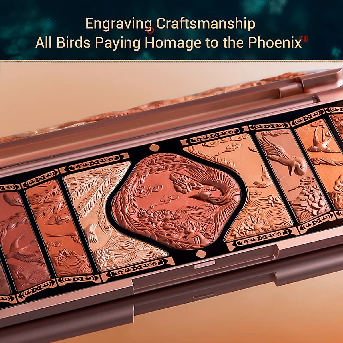 FLORASIS Floral Engraving Phoenix Makeup Palette (02 Retro Brown)