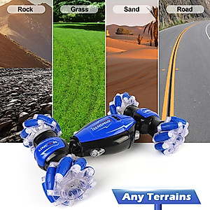 Teensmagic Best Birthday Gifts for Boys & Girls Aged 6-12 - Gesture Sensing RC Stunt Car, 2.4Ghz Hand-Controlled Remote Control Twist Cars, 4WD All-Terrain Adaptability