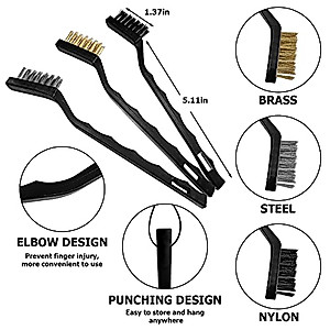 10PCS Car Detailing Kit Set, Auto Interior Cleaning Wire Brush Set, Boar Hair Duster Brushes for Cleaning Car Interior Exterior, Wheels, Dashboard, Air Conditioner, Engines, Leather (Black)