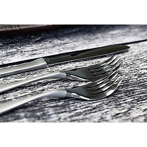 Knork Original Cutlery Utensils Flatware Set, 20 Piece (Service for 4), Duo Silver