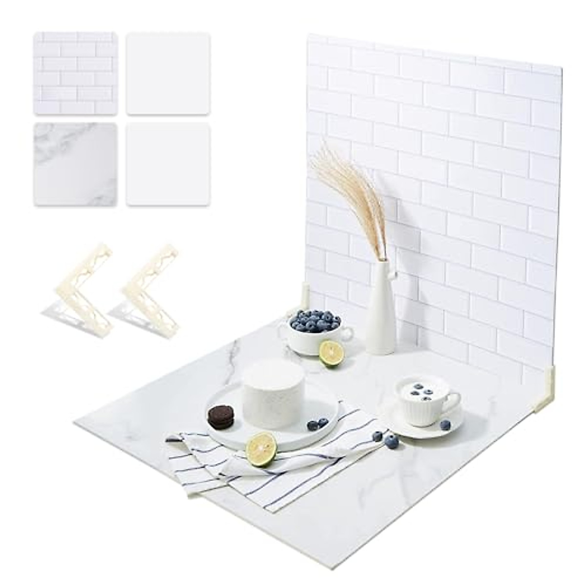 2 PCS Boards Photo Backdrop for Flat Lay, Food Photography Background 24x24 Inch, BEIYANG