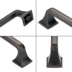 KOOFIZO 20-Pack Big Square Foot Cabinet Arch Pull - Oil Rubbed Bronze Furniture Handle, 3 Inch/76mm Screw Spacing for Kitchen Cupboard Door, Bedroom Dresser Drawer, Bathroom Wardrobe Hardware