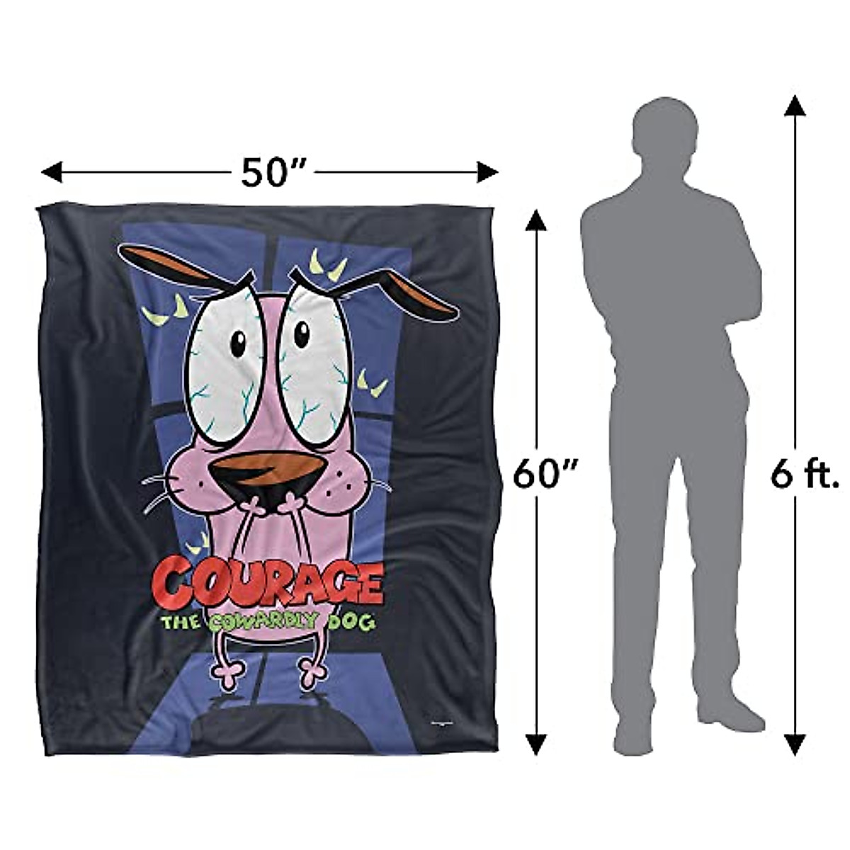 Courage The Cowardly Dog Window Officially Licensed Silky Touch Super Soft Throw Blanket 50" x 60"