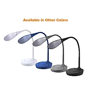 Bostitch Office KT-VLED1502-BLK Gooseneck LED Desk Lamp with USB Charging Port, Dimmable, Black