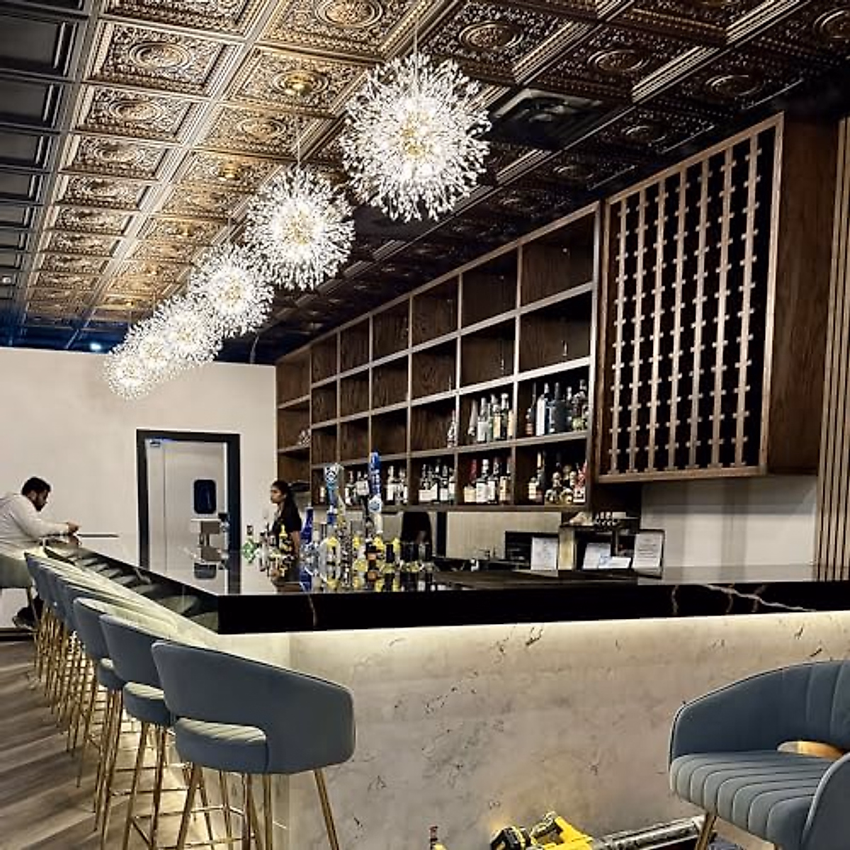 From Plain To Beautiful In Hours VC02 Rhine Valley PVC 2' x 2' Lay-in Ceiling Tile (Covers / 100 sq.ft), Antique Gold, 25 Piece