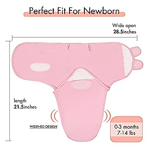 CIVARUA KIDS Baby Swaddle Blankets for Baby Girls, Adjustable 3 Pack Newborn Swaddle Sack for 0-3 Months Infant, Ergonomic Baby Swaddle Sleep Sack, Pink Baby Swaddle Wrap (Small/Medium)