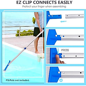 TidyMister Pool Brushes for Cleaning Pool Walls Strong Pool Brush Head for Inground & Above Ground Pools 90 Degrees 17.5'' Pool Scrub Brush for Corners, Curves,Steps,Ladders,Professional Pool Cleaner
