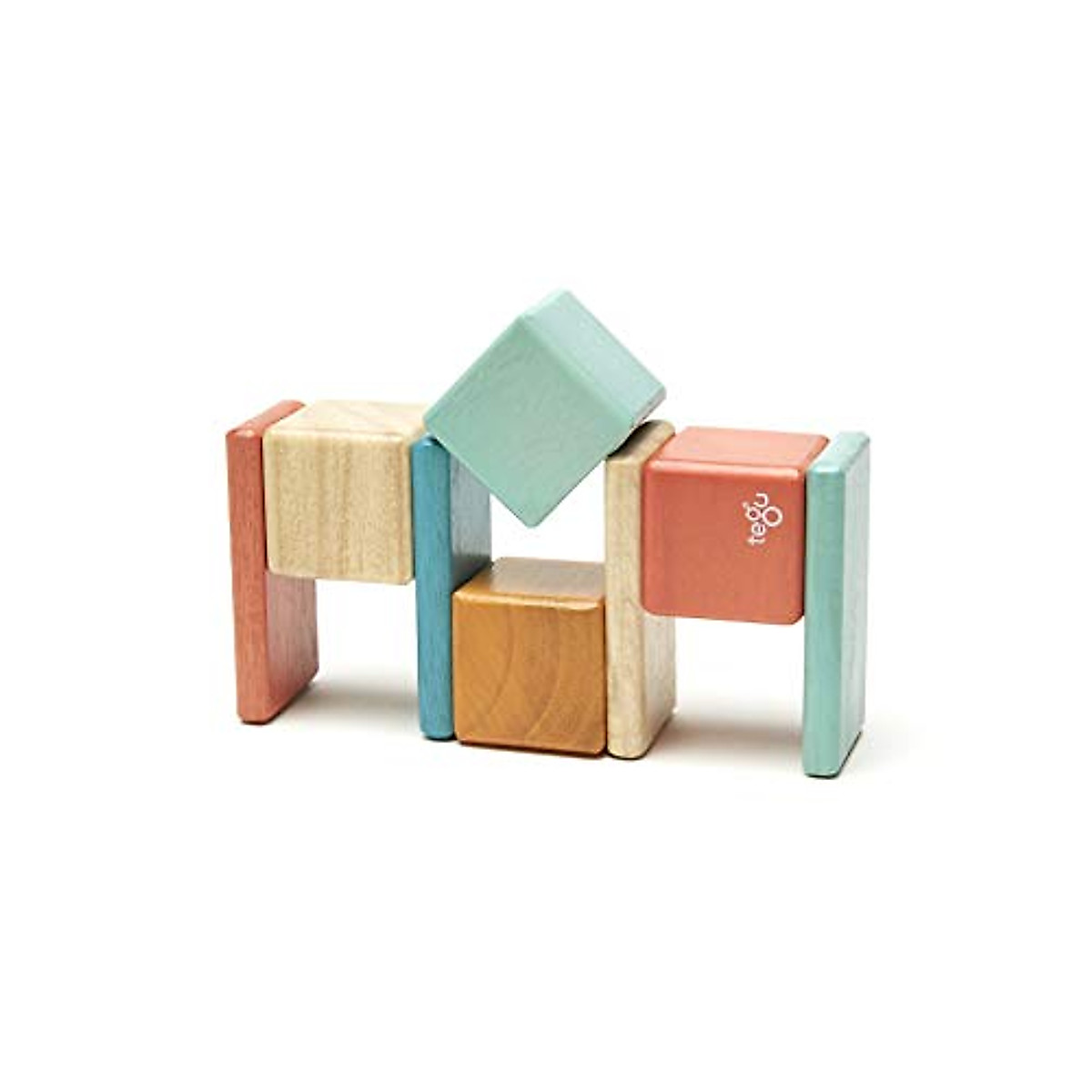 8 Piece Tegu Pocket Pouch Magnetic Wooden Block Set, Sunset