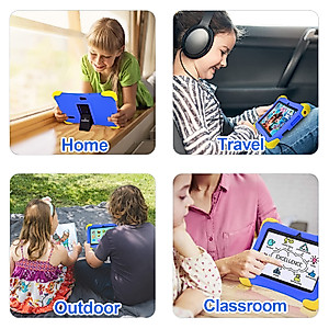 Fivahiva Kids Tablet, 7 inch Android 12 Tablet for Kids, Toddler Tablet 32GB ROM with Silicone Case, HD IPS Educational, Games, Parental Control APP, YouTube, WiFi, Dual Camera, GMS, Bluetooth (Blue)