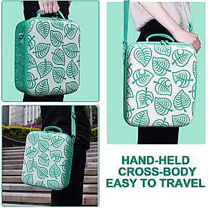 LYCEBELL Travel Carrying Case for Nintendo Switch, Hard Shell Protective Carry Bag [New Leaf Crossing Design]