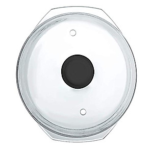 Microwave Borosilicate Glass Plate Cover for food Tall Splatter Guard - Easy Grip Silicone Knob - BPA Free and Dishwasher safe - Black