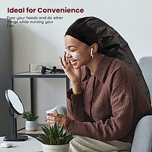 Bonnet Hooded Hair Dryer Attachment, Segbeauty Extra Large Adjustable Deep Conditioning Cap, Upgraded Drying Heat Cap with Elastic Strap for Natural Curly Textured Hair Care, Fast Drying, Styling