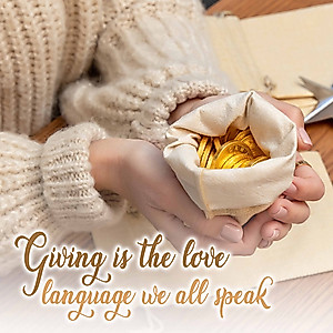 SCALAR SOLUTIONS 50 PCS Burlap Gift Bags - EASY TIE KNOT, WON’T BREAK OR TEAR, Large 5” x 8.5” Hessian Jute Linen Fabric Muslin Bags with Drawstring