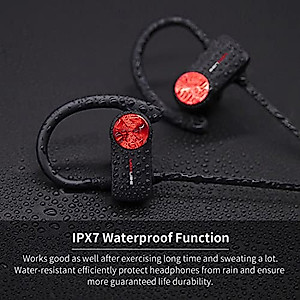 COMESONG Senkon Bluetooth Headphones,IPX7 Waterproof Sports Bluetooth Earbuds Gym Wireless Earbuds 24+h Battery 1.5h Quick Charge Excellent HiFi Stereo Sound with Richer Bass&14.2mm Speaker