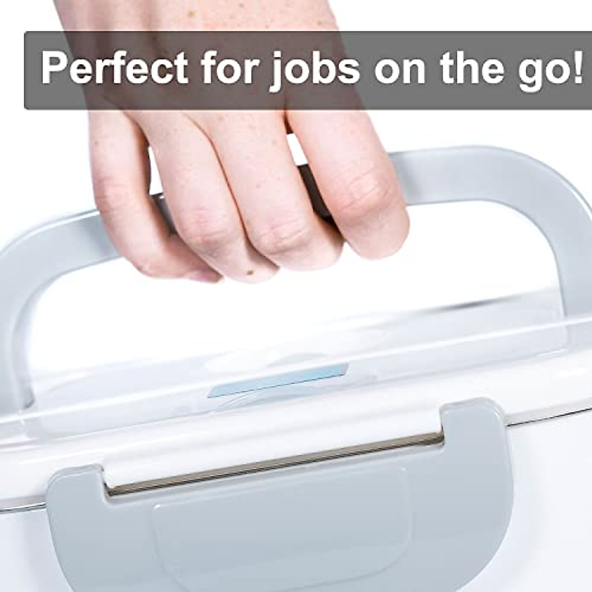 Electric Lunch Box Food Heater Portable Food Warmer For Car & Home Electric Heating Lunch Box 1.5L, 55W Food Warmer Lunch Box w/Removable Container Includes Large Fork, Spoon & Insulated Bag