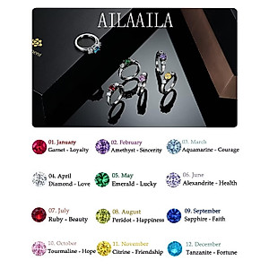 AILAAILA Kids Rings for Girls Birthstone Rings Size 1 2 3 4 Birthday Gifts Stainless Steel Jewelry Pink Diamond Rings for Women October Size 3