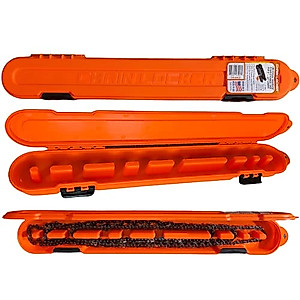 Chain Locker Original Chainsaw Chain Storage Case Orange Organization Box Universal for 6”, 8”, 10”, 12”, 14”, 16”, 18” and 20” Blade Chains Made in USA