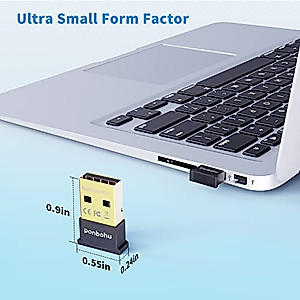 USB Bluetooth Adapter for PC Receiver - Ponbohu Mini Bluetooth 5.1 EDR Dongle transmitter for Computer Desktop Transfer for Laptop Bluetooth Headset Speaker Keyboard Mouse Printer Windows11/10/8.1/8/7