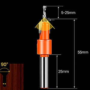 ULTECHNOVO 3pcs Self Tapping Screw Woodworking Countersink Tools Countersink Tool for Wood Drill Taper Hole T Tool Countersink Drill Bit for Wood Hole Drill Bit Salad Drill Wood Screw