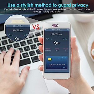 Webcam Cover Slide, 0.027-Inch Ultra-Thin Metal Camera Cover for MacBook Pro, iMac, Laptop, PC, iPad, iPhone, Smartphone, Macbook Accessories Protect Your Visual Privacy (Black/Pink/Silver-3 Pack)