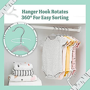 Baby Nest Designs Kids Plastic Velvet Hangers, Children Non-Slip Hangers Dividers for Nursery Closet Organizer - 15 Pack