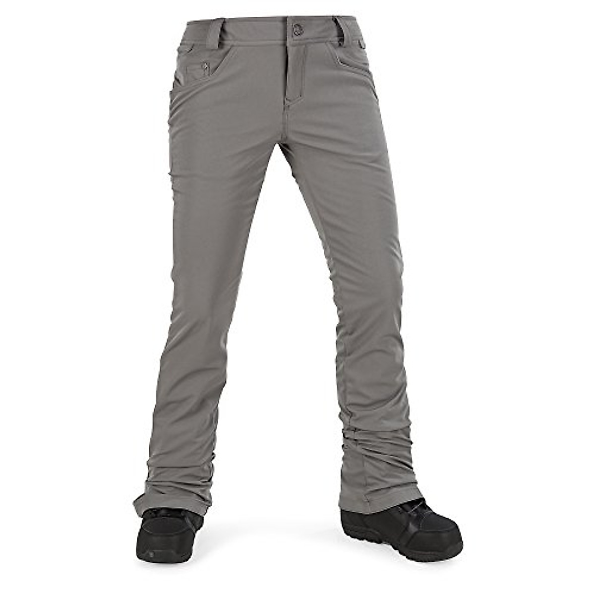 Volcom Women's Battle Stretch 2 Layer Shell Snow Pant, Charcoal, Large