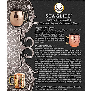 STAGLIFE Pure Copper Water Bottles for Drinking Water for Men Women - Copper Water Bottle Drinking Jug - Copper Vessel Dispenser with Ayurveda Benefits for Sports Fitness Yoga - 33 Ounces