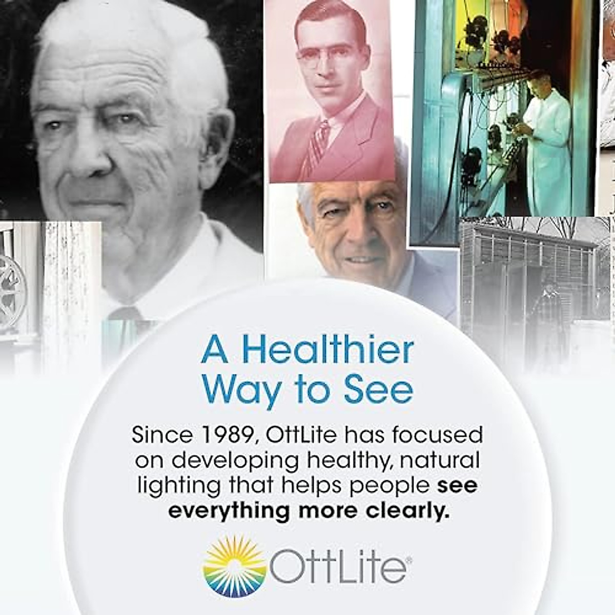 OttLite LED Clip & Freestanding Dual Magnifier Lamp - Adjustable Neck, Light for Crafting & Reading