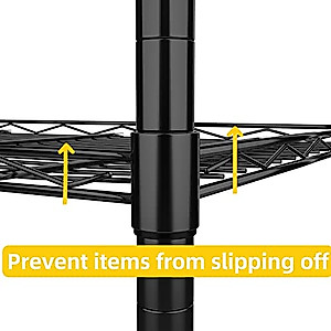 Himimi 6-Tier Wire Shelving Unit, Free Standing Shelf, Metal Storage Shelves, Heavy Duty Organizer Rack for Garage, Kitchen, Living Room, Bathroom, 21.26L x 11.42W x 62.99H, Black