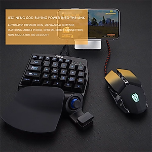 Aoyygg 20CB Wired Gaming Keyboard, Mechanical Keyboard, One Hand Automatic Pressure Rocker Left-Handed Keyboard, Mechanical Key Board for Battleground Game