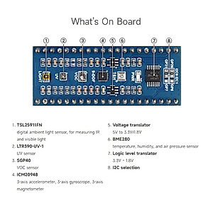 Waveshare Environment Sensors Module for Raspberry Pi Pico 2C Bus