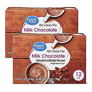 Great Value Cappuccino Coffee and Hot Drink Single Serve Pods, 12 Count (Hot Cocoa, Pack of 2)
