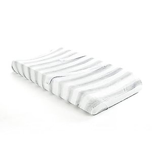Lush Decor Watercolor Stripe Soft & Plush Changing Pad Cover, 32" x 16" x 5", Gray