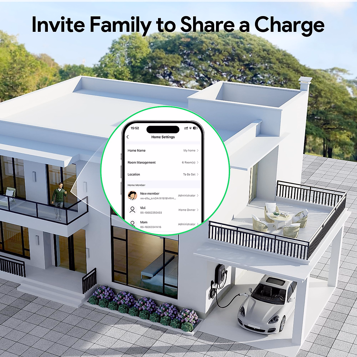 Osoeri EV Charger, Level 2 Smart Electric Vehicle(EV) Charger 48A 240V 11.5KW, NEMA 4 Rating 14-50P, ETL FCC Listed Indoor/Outdoor EVSE J1772 Car Charging Station with APP RFID Cards, 24ft Cable