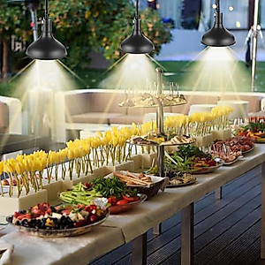 Heat Lamp for Food - 200W Bulbs, Adjustable Professional Food Heater,Electric Catering Heat Lamp, Portable Commercial Food Warmers, Round Lampshade, Maintain Food Temperature