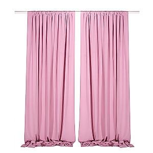 SHERWAY 2 Panels 4.8 Feet x 10 Feet Dusty Rose Photography Backdrop Drapes, Thick Polyester Window Curtain for Wedding Party Ceremony Stage Decorations