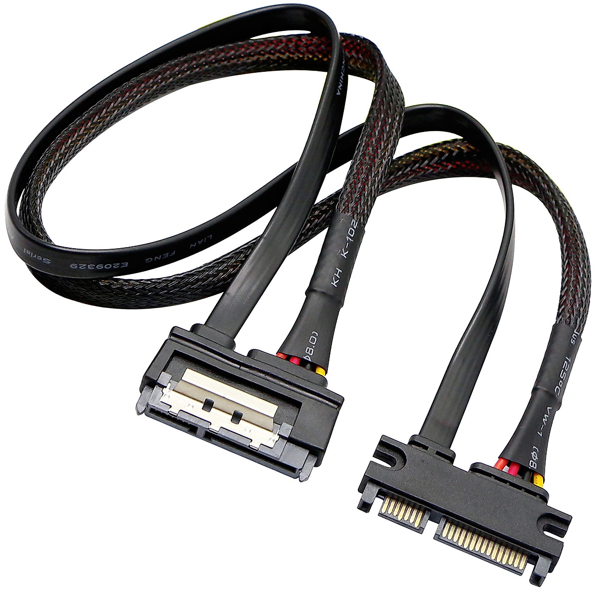 GELRHONR 22Pin SATA Power Extension Cable,22 Pin（7+15） Sata Male to Female Data and Power Combo Extension Cable with Locking Latch,for HDD,SSD,Optical Drives, DVD Burners, PCI Cards-50CM(6Gbps/s)
