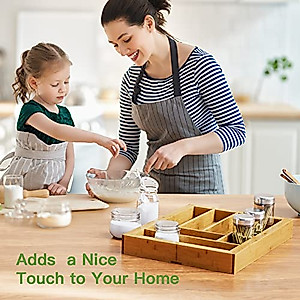 Pipishell Bamboo Expandable Drawer Organizer for Utensils Holder, Adjustable Cutlery Tray, Wood Drawer Dividers Organizer for Silverware, Flatware, Knives in Kitchen, Bedroom, Living Room