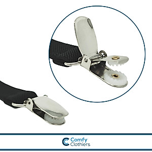 Comfy Clothiers Elastic Mitten Clips for Kids and Adults – Tight Grip Glove Clips for Use with Mittens, Winter Ski Gloves, Work Gloves (1 Pair – 2 Clips) Black