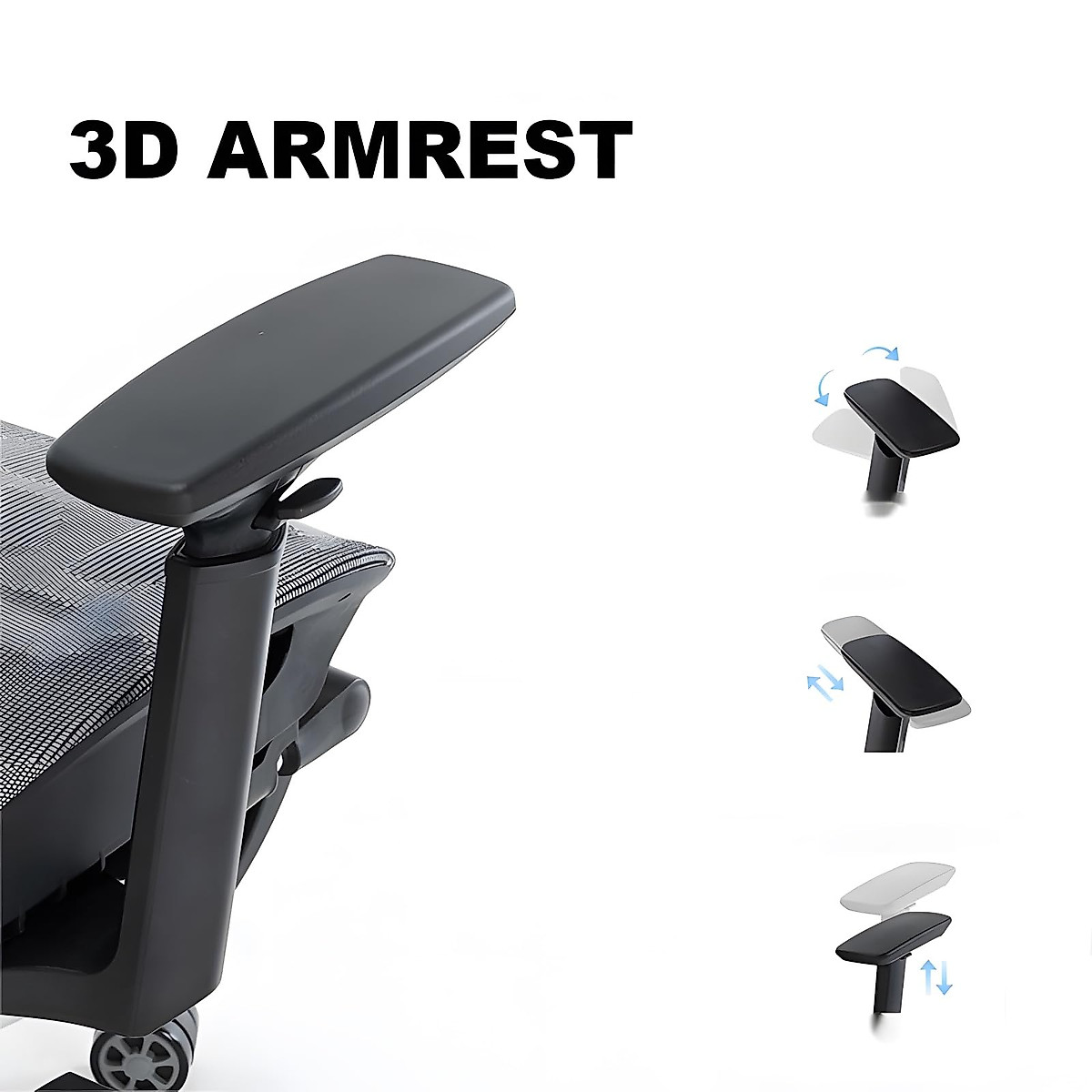 ButxeT Ergonomic Office Chair, Reclining Office Chair Desk Chair with Foot Rest, Adjustable armrests-Adjustable headrest-Lumbar Support and PU Wheels-Swivel Computer Office Chair,Black