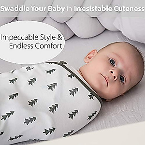Baby Swaddle Blanket Wrap for Newborn & Infant, 0-3 Months 100% Breathable Cotton Swaddlers Sleep Sack with Adjustable Wings, 3 Pack Swaddling Blankets for Boys and Girls (Cool Grey)